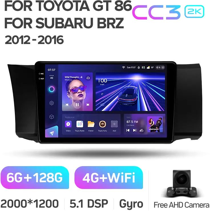 Teyes CC3 2k 6+128Gb Toyota GT86 / Subaru BRZ (Left hand drive) 2012 ...