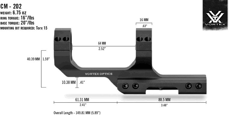 Vortex Cantilever Mount 30mm 2" Offset Rings (CM-202) купить в Украине ...