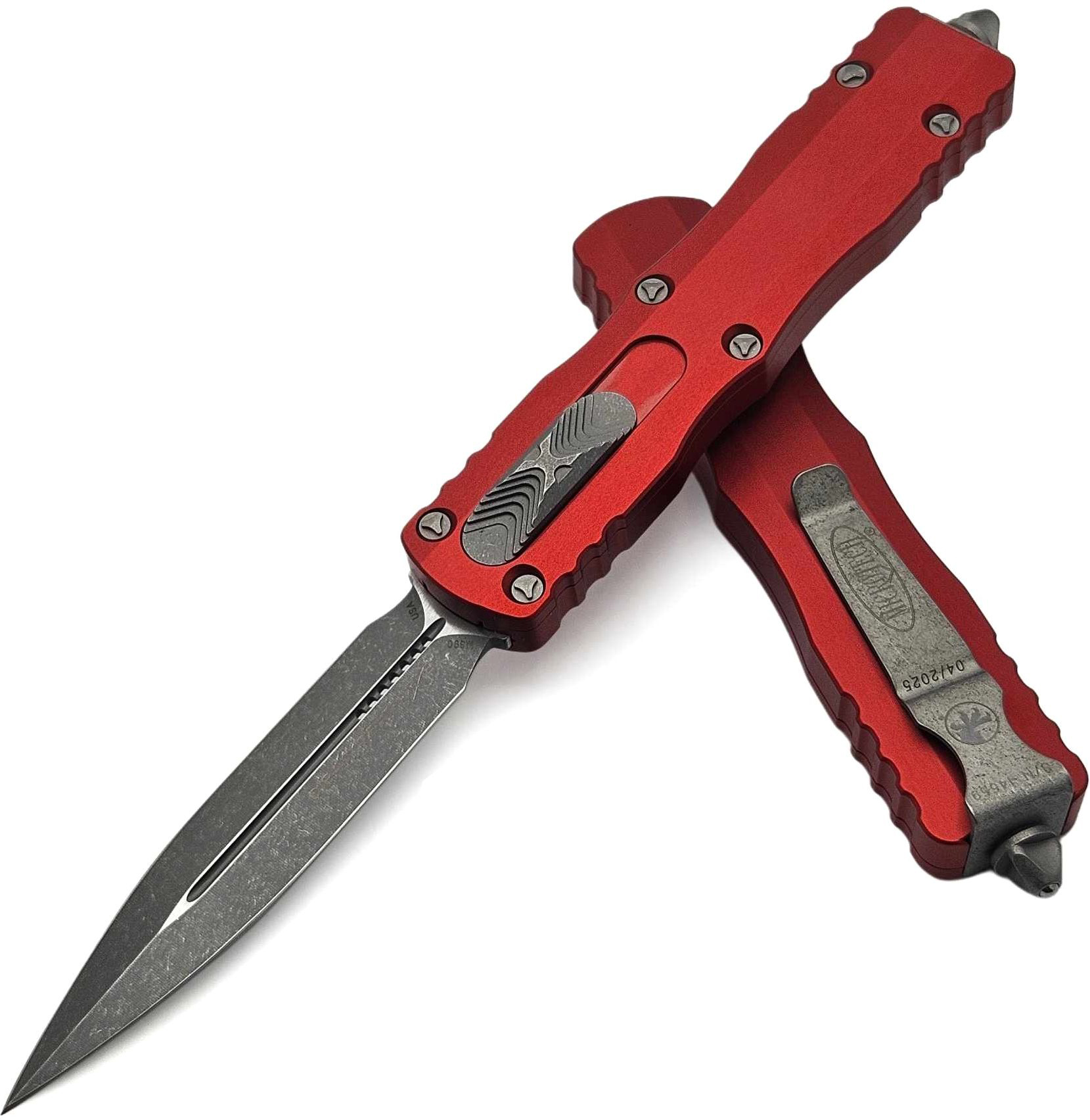 Microtech Dirac Delta Double Edge Apocalyptic Standard Red (227-10APRD ...